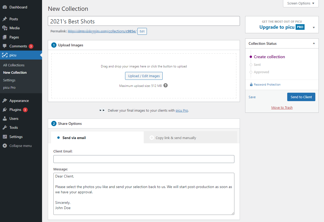 How to Make an Online Photo Proofing Page in WordPress – picu